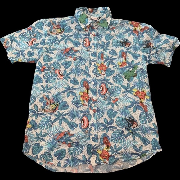 Marvel | Shirts | Marvel Avengers Hawaiian Button Up Camp Shirt Mens ...